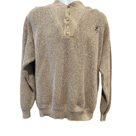 Browning | Sweaters | Browning Pullover Sweater Mens L 4 Button Ribbed ...